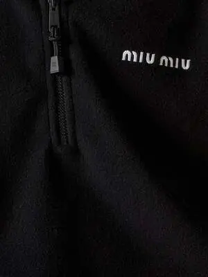 Miu Miu Fleece Sweatshirt With Lettering Logo Embroidery