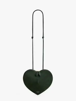 Alaïa Le Coeur Suede Crossbody Bag - Green