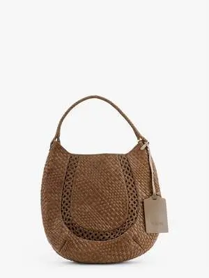 IBELIV Lamia Vegetable Leather Shoulder Bag With Woven Pattern - Grey