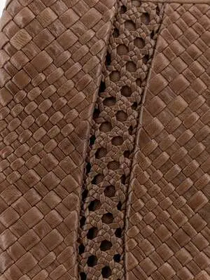 IBELIV Lamia Vegetable Leather Shoulder Bag With Woven Pattern