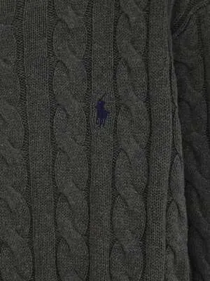 Polo Ralph Lauren Cotton Sweater With Embroidered Logo On The Front - Grey
