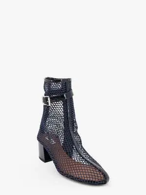 Alaïa Fishnet 55 Mesh And Patent Leather Boots