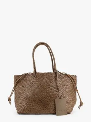 IBELIV Bazika Vegetabletanned Leather Shouder Bag With A Woven - Grigio