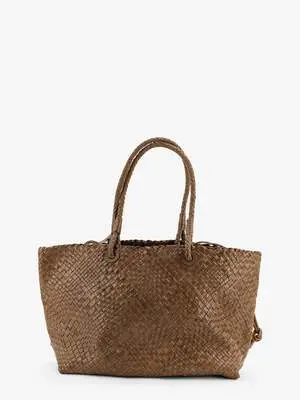 IBELIV Bazika Vegetabletanned Leather Shouder Bag With A Woven