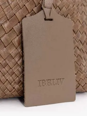 IBELIV Bazika Vegetabletanned Leather Shouder Bag With A Woven