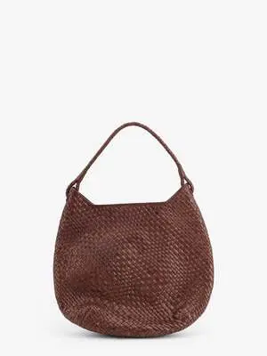 IBELIV Lamia Vegetabletanned Leather Shoulder Bag With A Woven Pattern