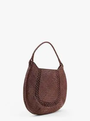 IBELIV Lamia Vegetabletanned Leather Shoulder Bag With A Woven Pattern