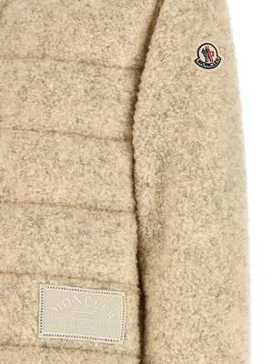 Moncler Jacket/cardigan With Zip And Hood - Beige
