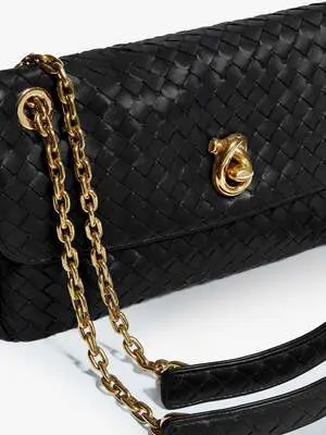 Bottega Veneta Madison Leather Shoulder Bag With Knot Detail