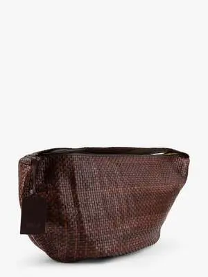 IBELIV Clip Vegetabletanned Leather Shoulder Bag With A Woven Pattern