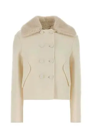ERMANO SCERVINO Ermanno Scervino Ivory Wool Coat - White