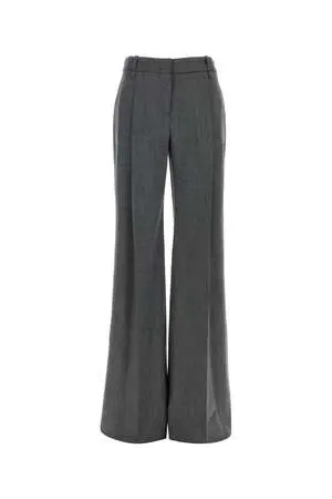 ERMANO SCERVINO Ermanno Scervino Dark Grey Stretch Wool Palazzo Pant - Gray