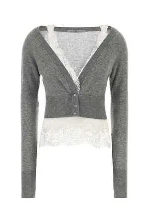 ERMANO SCERVINO Ermanno Scervino Grey Cashmere Cardigan - Gray