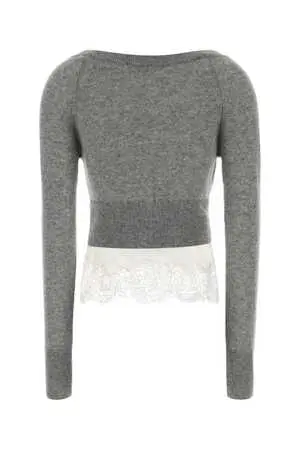 ERMANO SCERVINO Ermanno Scervino Grey Cashmere Cardigan