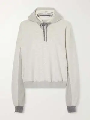 MOTHER The Half Base Cotton-blend Jersey Hoodie
