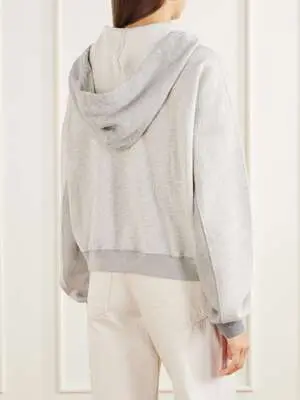 MOTHER The Half Base Cotton-blend Jersey Hoodie