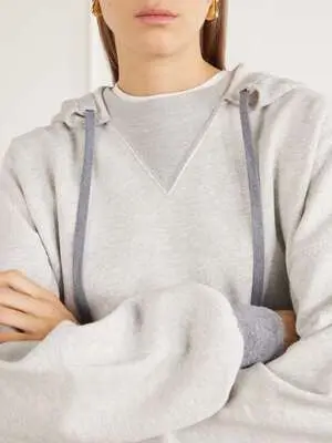 MOTHER The Half Base Cotton-blend Jersey Hoodie