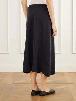 ALLUDE Wool And Cashmere-blend Midi Skirt