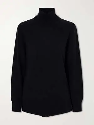 ALLUDE Wool And Cashmere-blend Turtleneck Bodysuit - Black