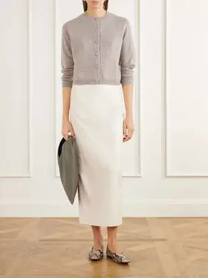 ALLUDE Cropped Cashmere Cardigan