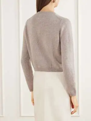 ALLUDE Cropped Cashmere Cardigan