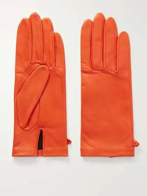 AGNELLE Kate Leather Gloves - Orange