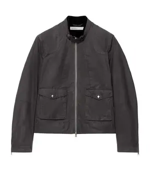 ALLSAINTS Waxed Cotton Kirk Racer Jacket - Grey