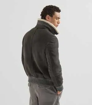 Brunello Cucinelli Suede-shearling Bomber Jacket