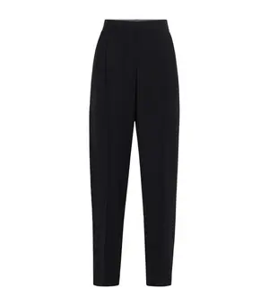 Brunello Cucinelli Pleated Tuxedo Trousers - Black