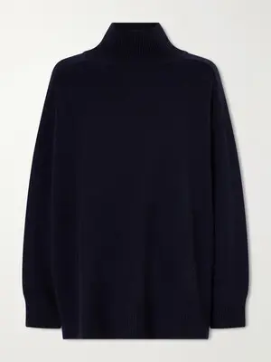 ALLUDE Cashmere Turtleneck Sweater - Blue