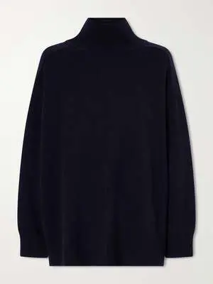 ALLUDE Cashmere Turtleneck Sweater - Navy