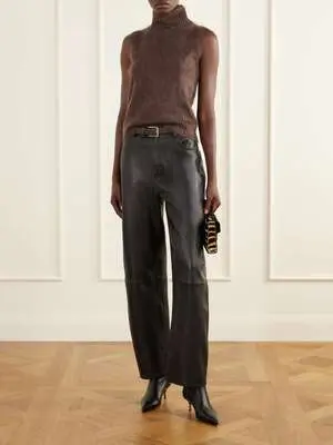Veronica Beard Mazzy Brushed Cashmere Turtleneck Vest - Brown