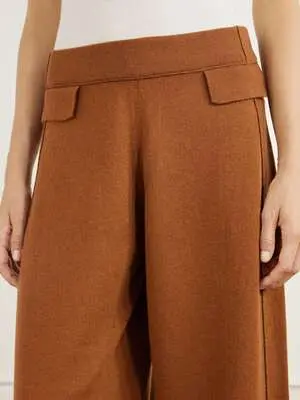 ALLUDE Wool And Cashmere-blend Mid-rise Wide-leg Pants