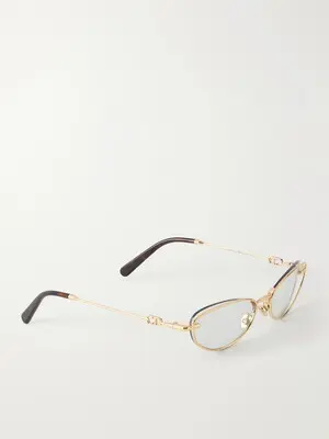 Dior Petit Cd B1u Cat-eye -tone And Acetate Sunglasses - Gold