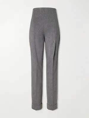 Co Pleated Wool And Cashmere-blend Twill Tapered Pants