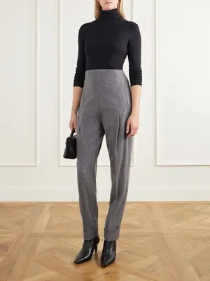 Co Pleated Wool And Cashmere-blend Twill Tapered Pants