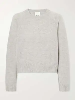 ALLUDE Cashmere Sweater - Light Gray