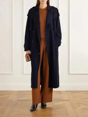 ALLUDE Belted Wool And Cashmere-blend Trench Coat