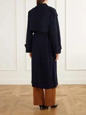 ALLUDE Belted Wool And Cashmere-blend Trench Coat