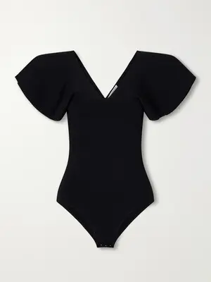 Altuzarra Frenesi Ribbed Stretch-jersey Bodysuit Black