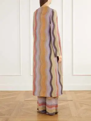 Missoni Striped Metallic Crochet-knit Cardigan