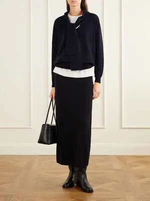 ALLUDE Tie-detailed Wool And Cashmere Sweater