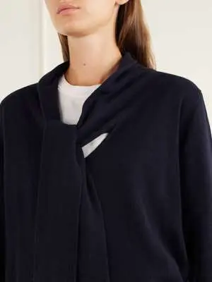 ALLUDE Tie-detailed Wool And Cashmere Sweater