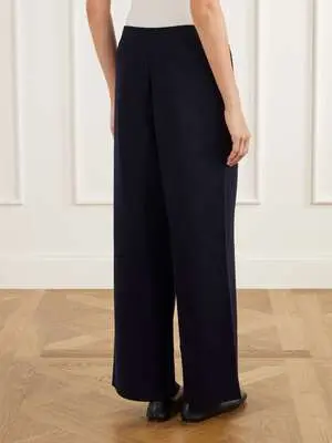 ALLUDE Wool And Cashmere-blend Wide-leg Pants