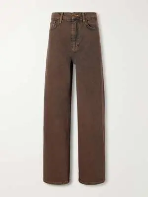 SANDERLAK Mid-rise Wide-leg Jeans - Brown