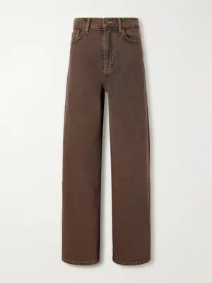SANDERLAK Mid-rise Wide-leg Jeans - Brown