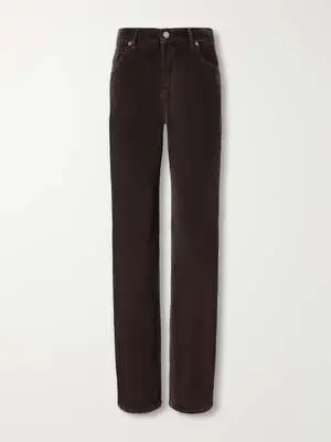 Guest In Residence Weekender Organic Cotton-corduroy Mid-rise Wide-leg Jeans - Brown