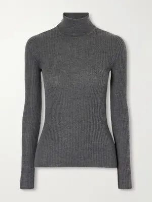 Gabriela Hearst Peppe Ribbed Cashmere-blend Sweater - Gray