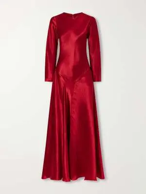 ABADIA Yara Satin Gown - Red