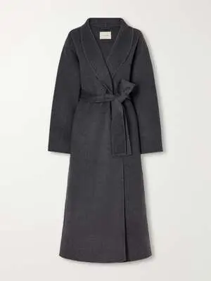 ALMADA Mara Belted Wool And Cashmere-blend Coat - Dark Gray